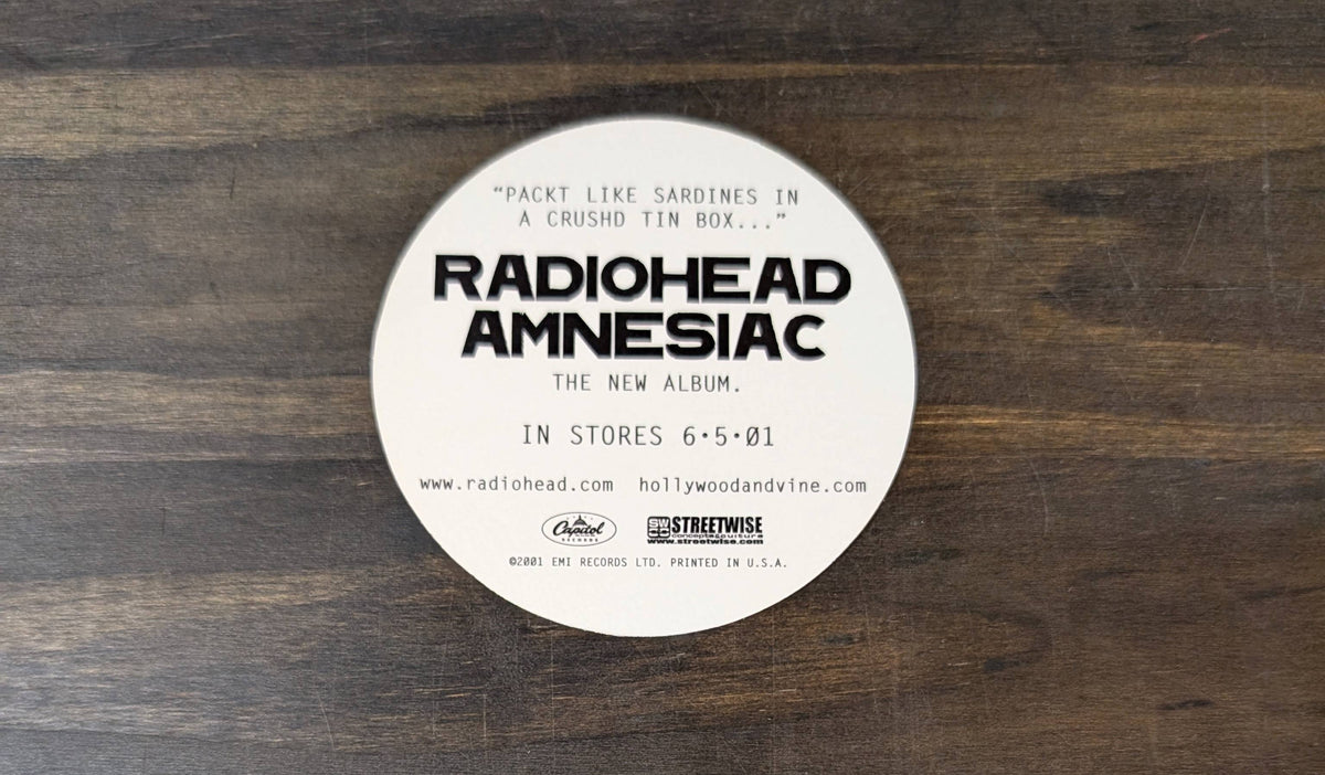 RADIOHEAD AMNESIAC RED CIRCLE STICKER – Atomic Art and Music
